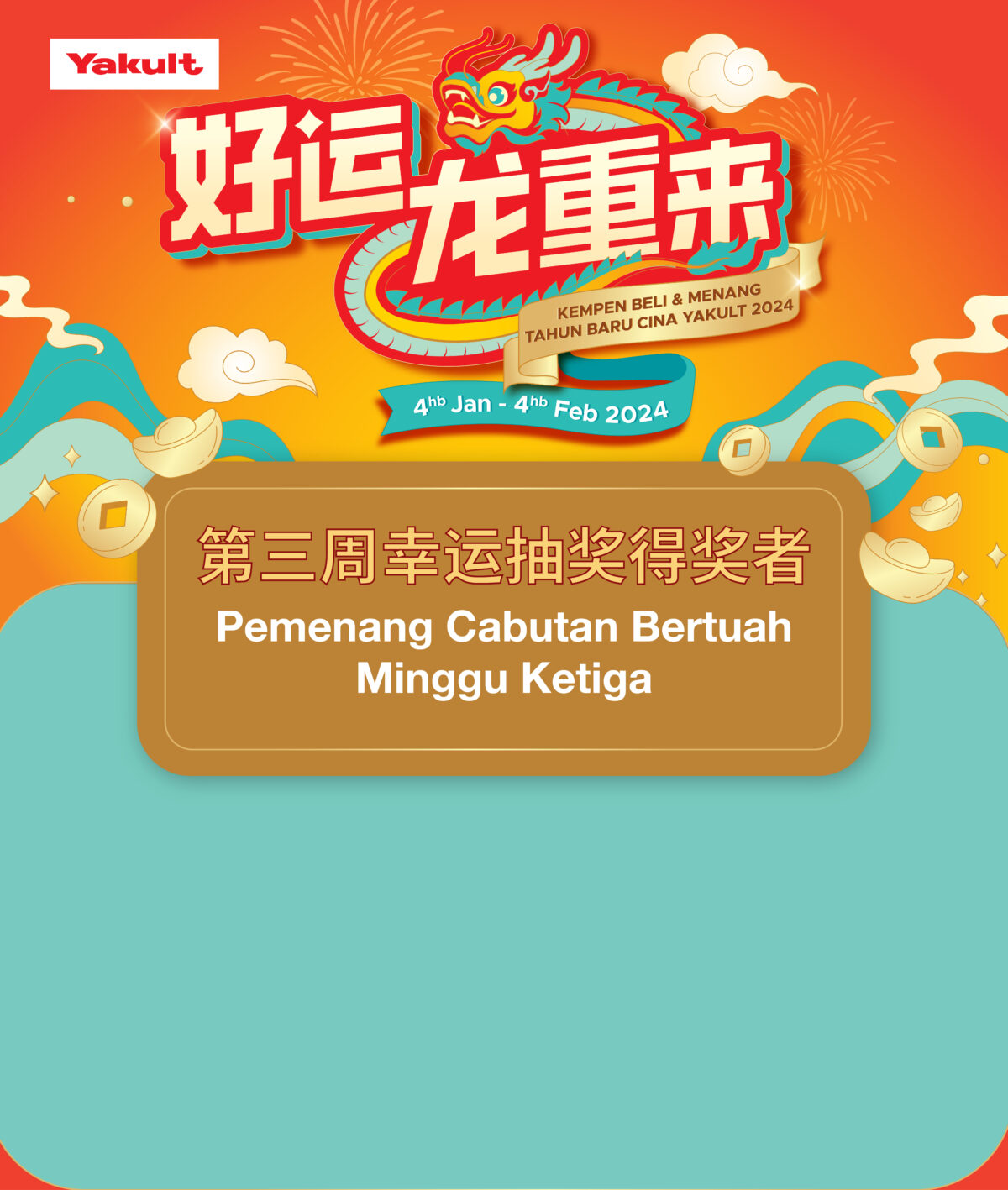 Week 3 winners - Yakult Malaysia