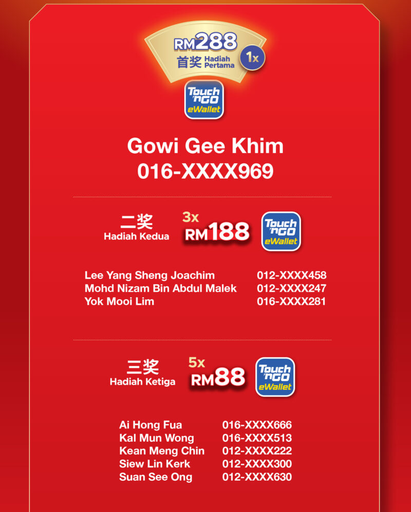 Week 2 winners - Yakult Malaysia